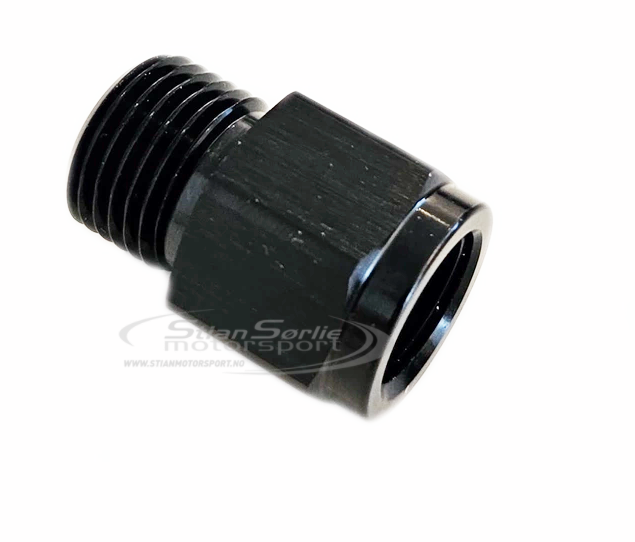 Kobling Overgang M16x1,5 til 1/4″NPT (Han-Hun) Sort, Aluminium – Stian Sørlie Motorsport