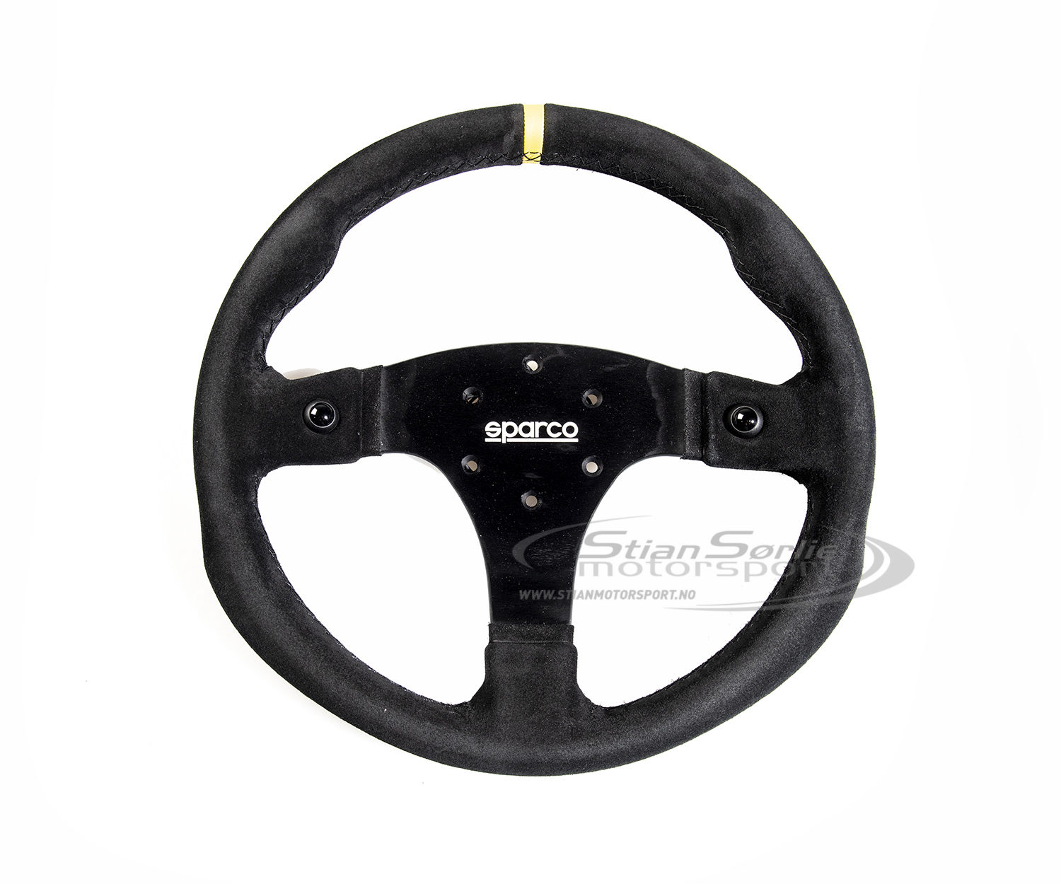 Ratt SPARCO 3-eket, R330 330mm, Flat, Semsket, Sort inkl 2 knapper ...